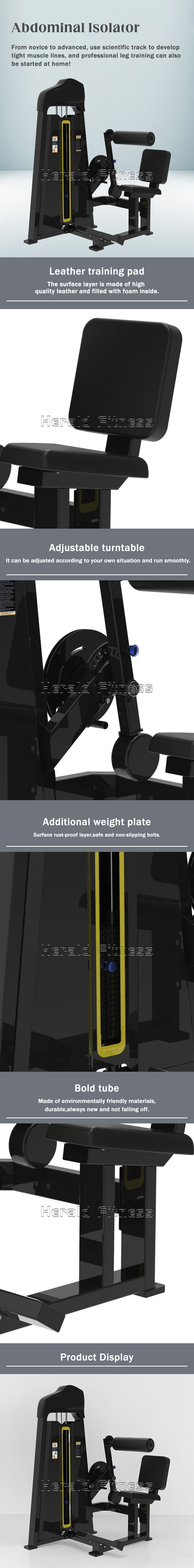 HLD-PX1010B Commercial Pin Loaded Abdominal Isolator Machine Gym ...