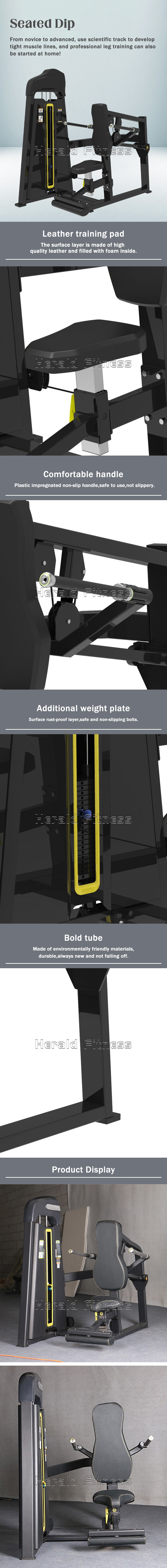 HLD-PX1015 Commercial Pin Loaded Seated Tricep Dip Machine Gym ...